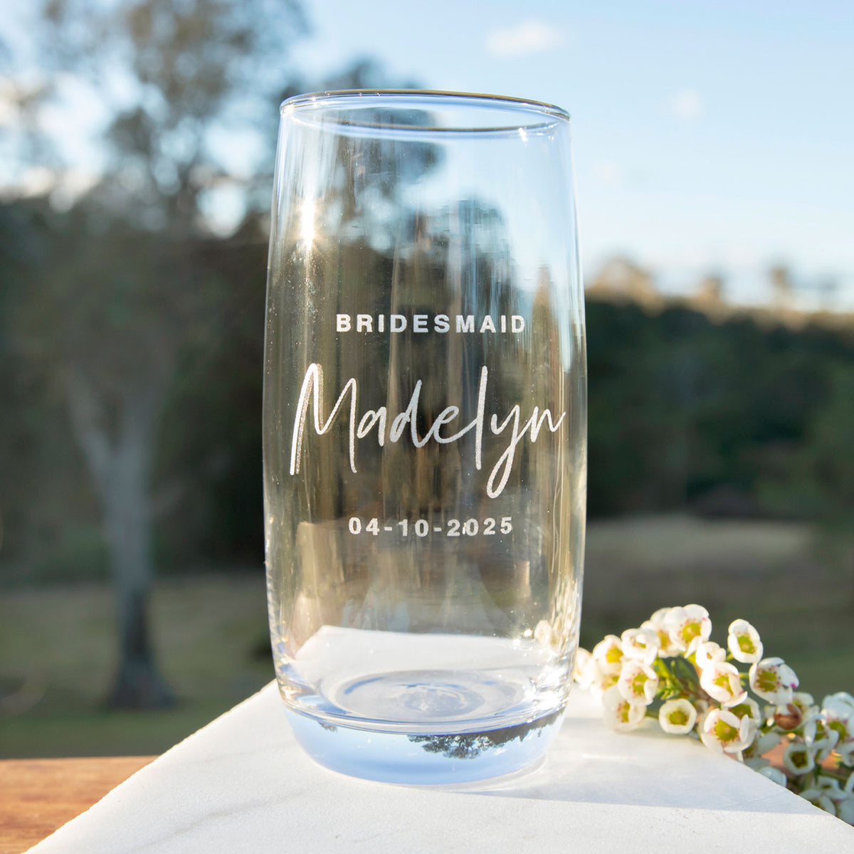 Wedding Water Glass for Bridal Party | Personalised Favours