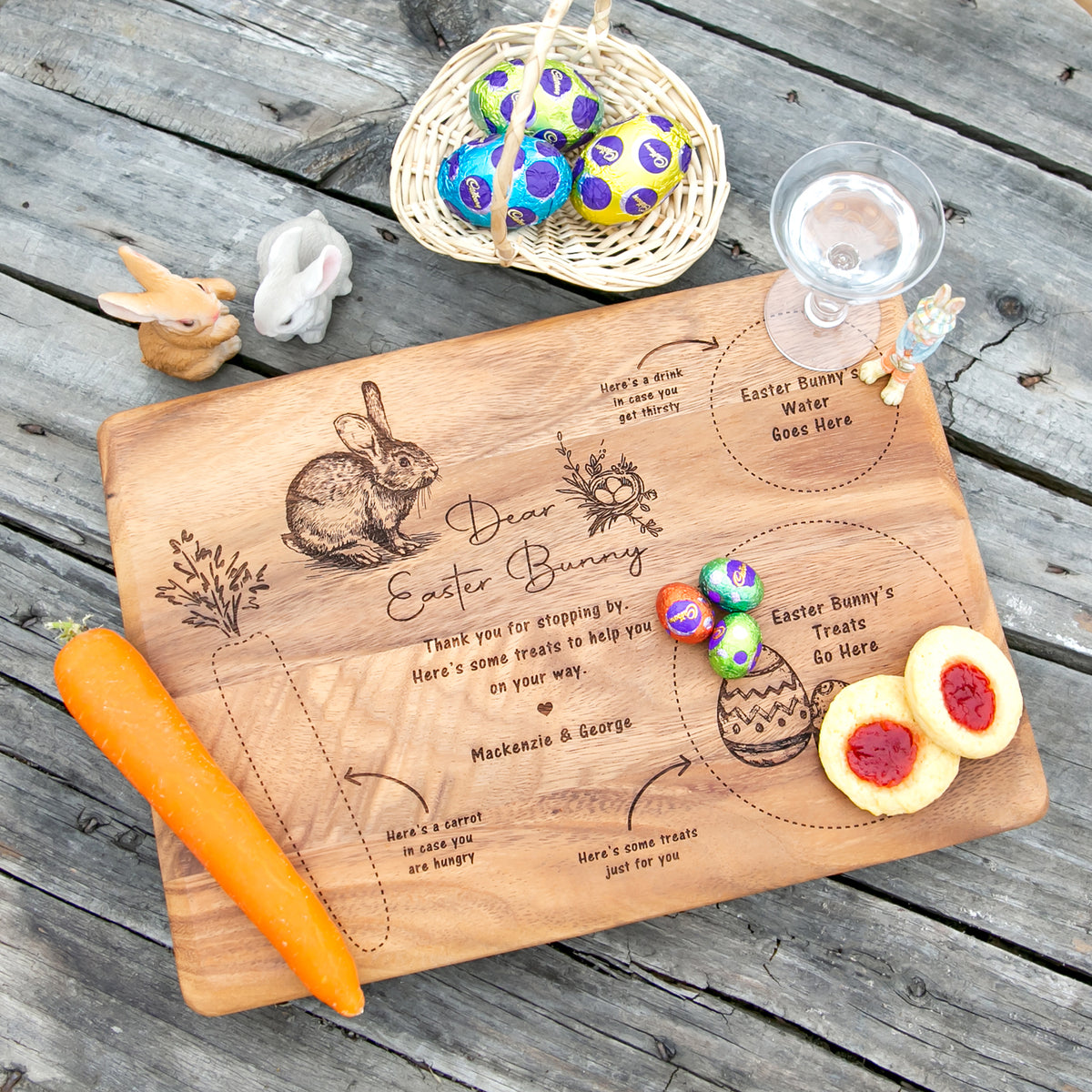 Personalised Wooden Easter Bunny Board | Unique Easter Decoration ...