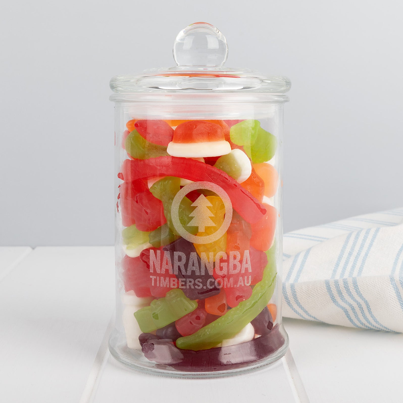 Personalised 650ml Glass Lolly Jar | Unique Client Gift