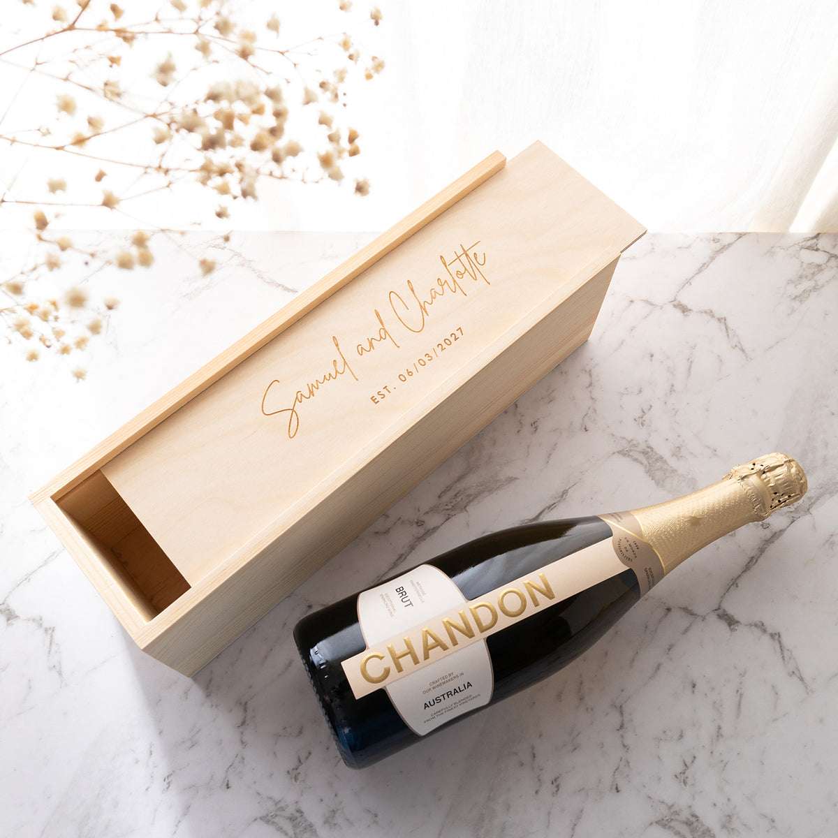 Personalised Wooden Champagne Wine Box | Free Delivery – Personalised ...