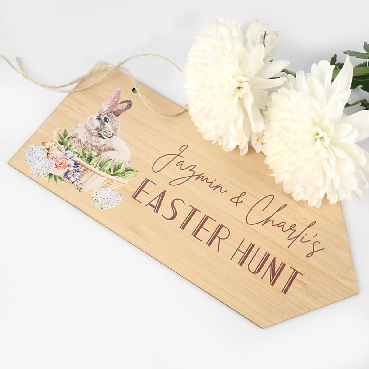 Printed Bamboo Easter Hunt Arrow Sign| Personalised Favours ...