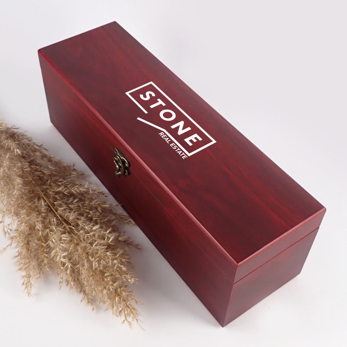 Printed Wooden Stained Wine Box Set | Unique Corporate Gift