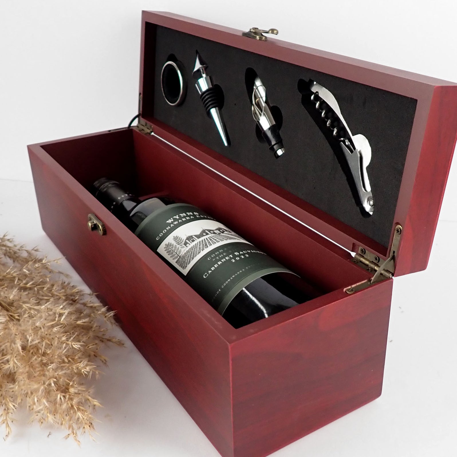 Printed Wooden Stained Wine Box Set | Unique Corporate Gift ...