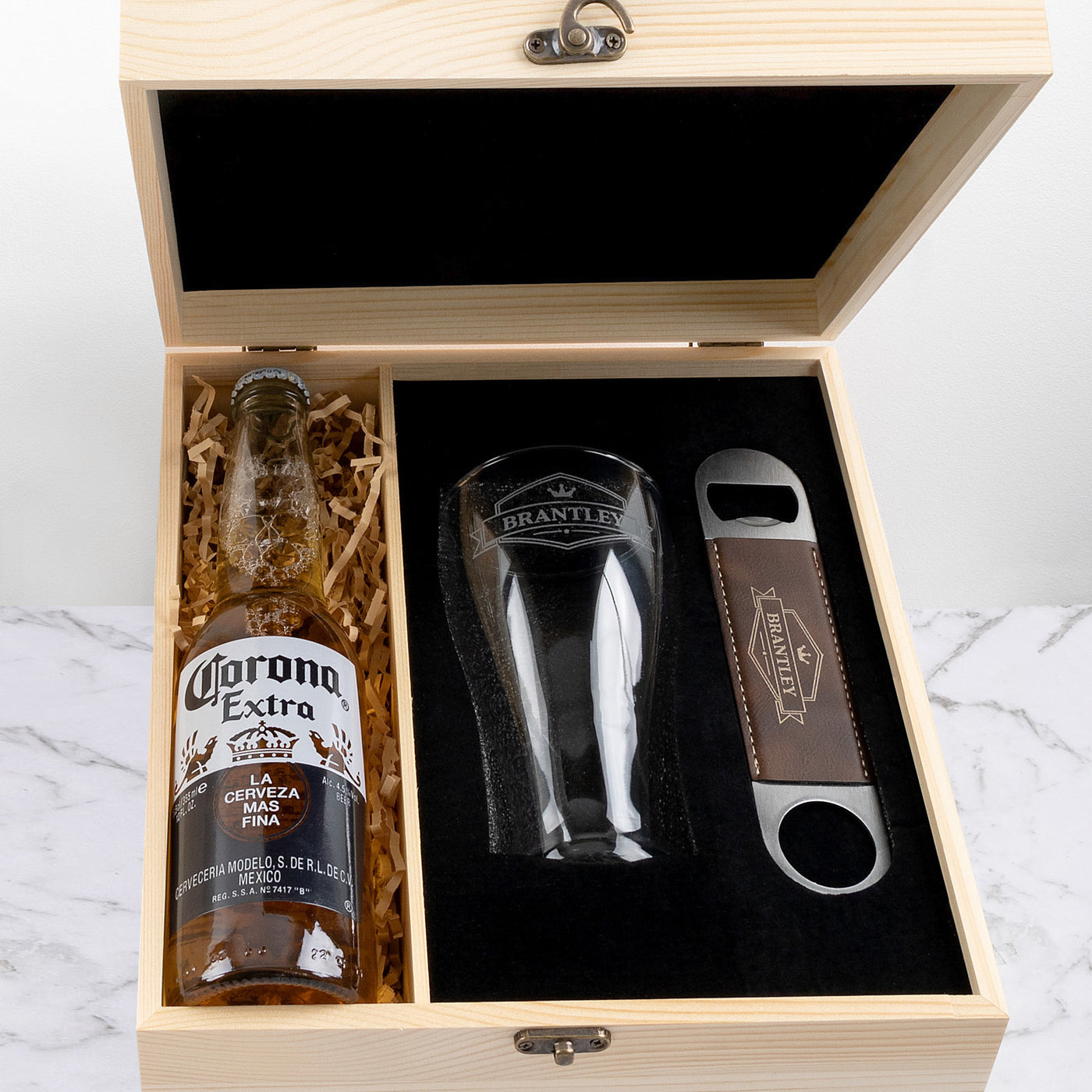 Wooden Gift Boxed Personalised Beer Glass Set | Free Delivery ...