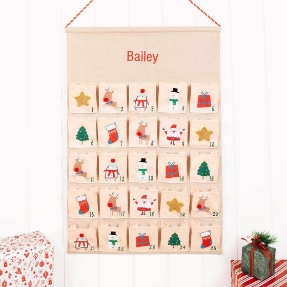 Personalised Canvas Advent Christmas Calendar | Personalised Favours ...