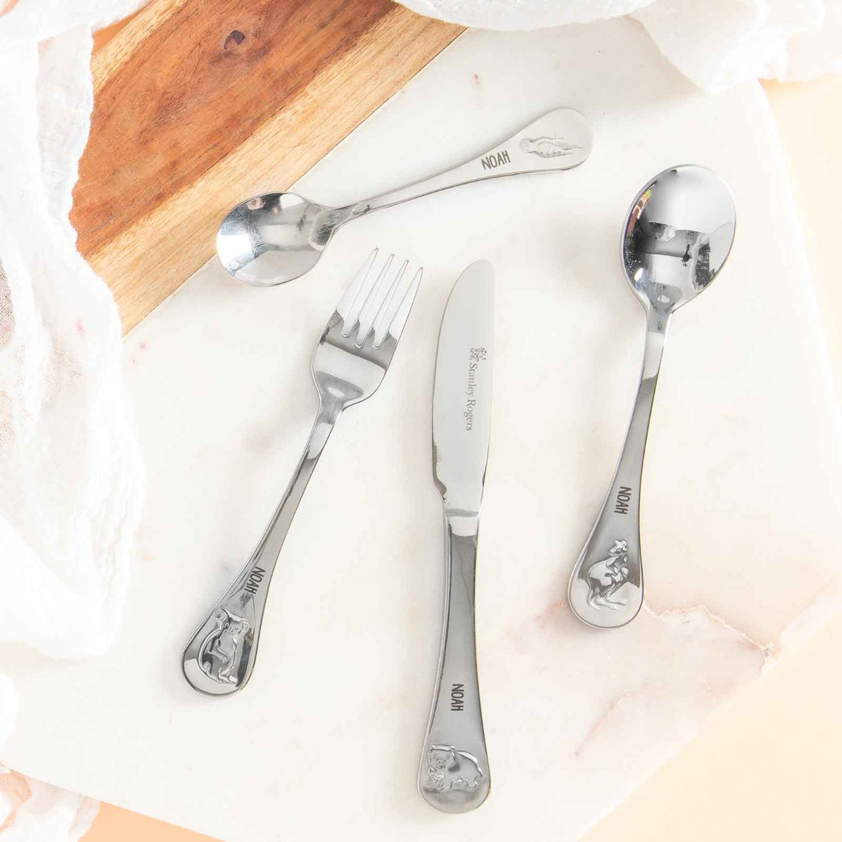 Engraved Australian Animal 4 Piece Cutlery Set | Personalised Favours ...