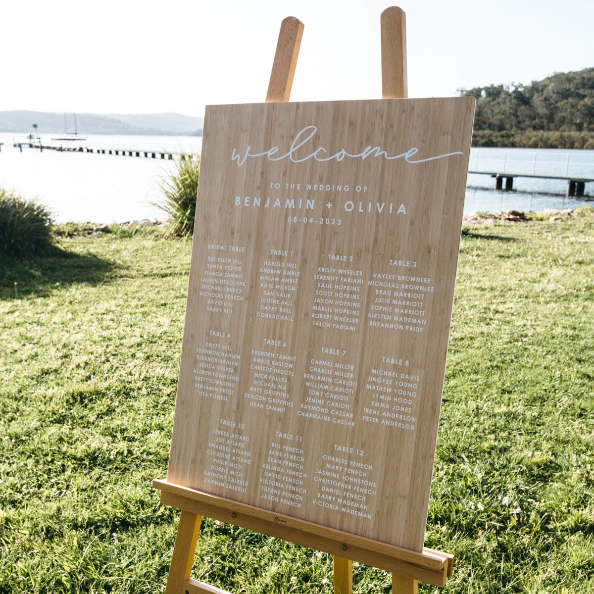Printed A1 Size Bamboo Wedding Welcome Sign | Personalised Favours ...
