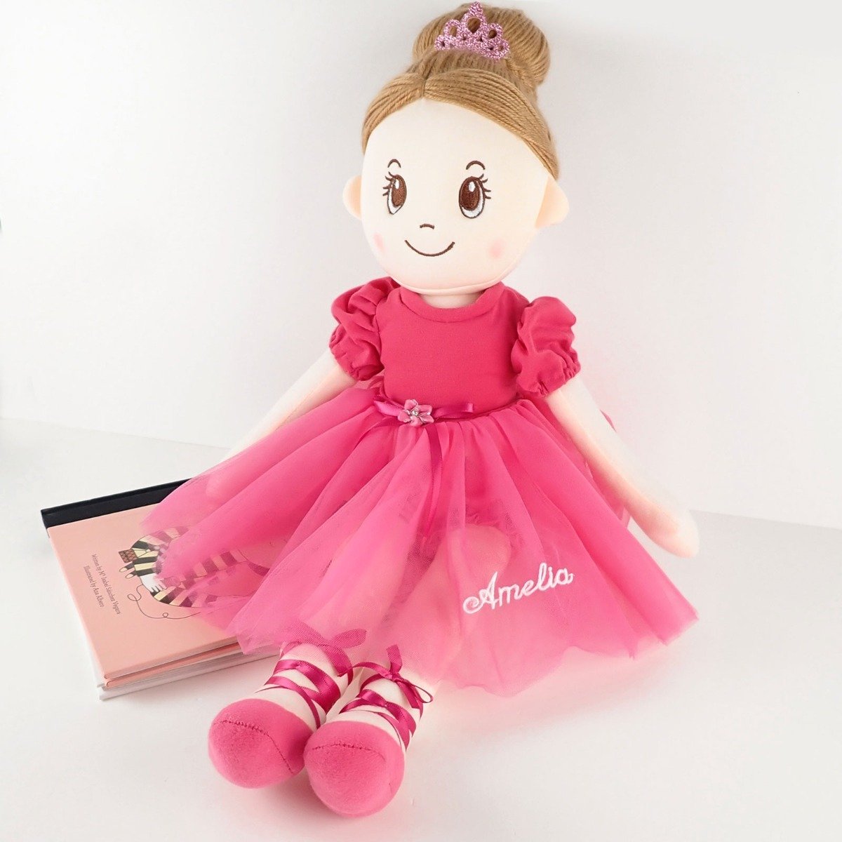 Embroidered Pink Plush Dancer Doll | Personalised Favours