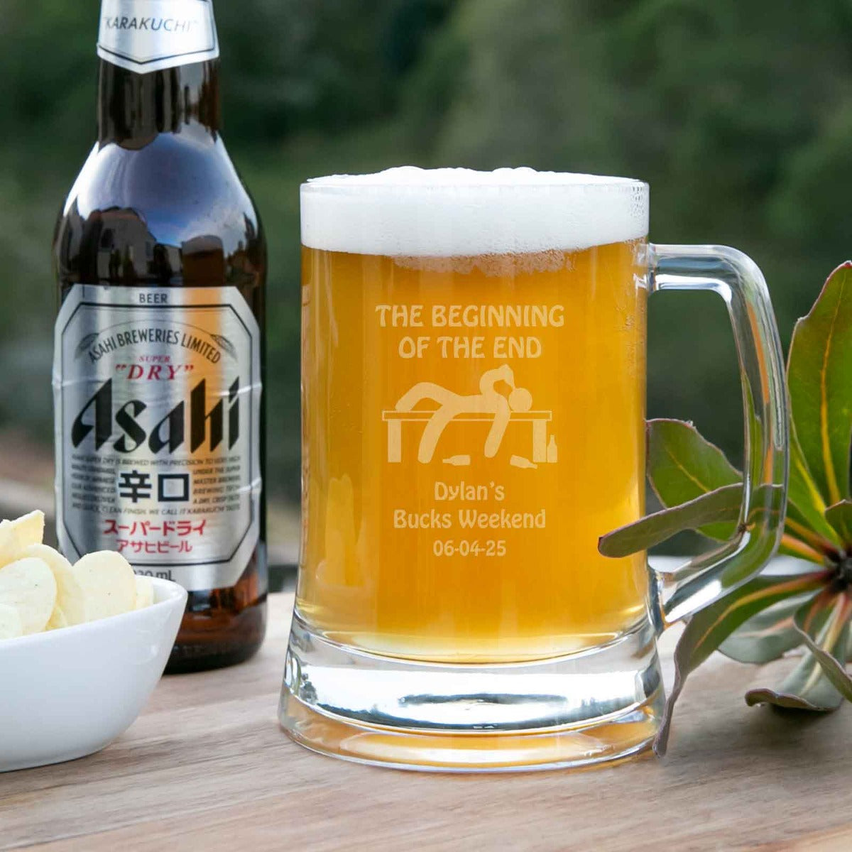 Engraved Bucks Party Glass Beer Mug | Personalised Favours ...