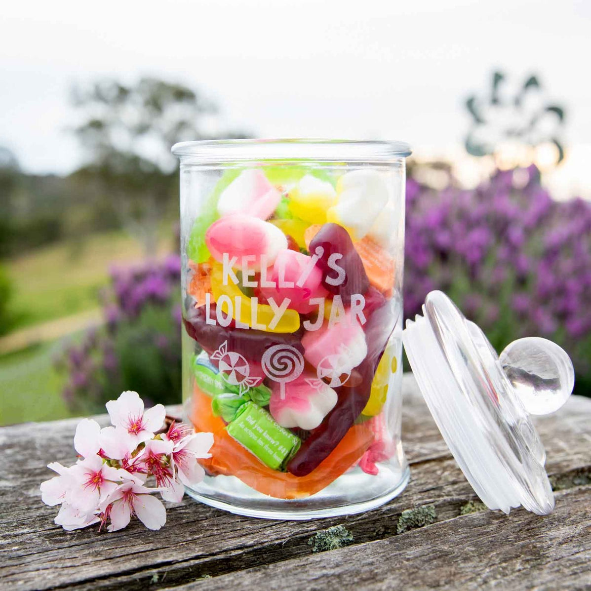 Engraved 650ml Glass Lolly Jar | Personalised Favours