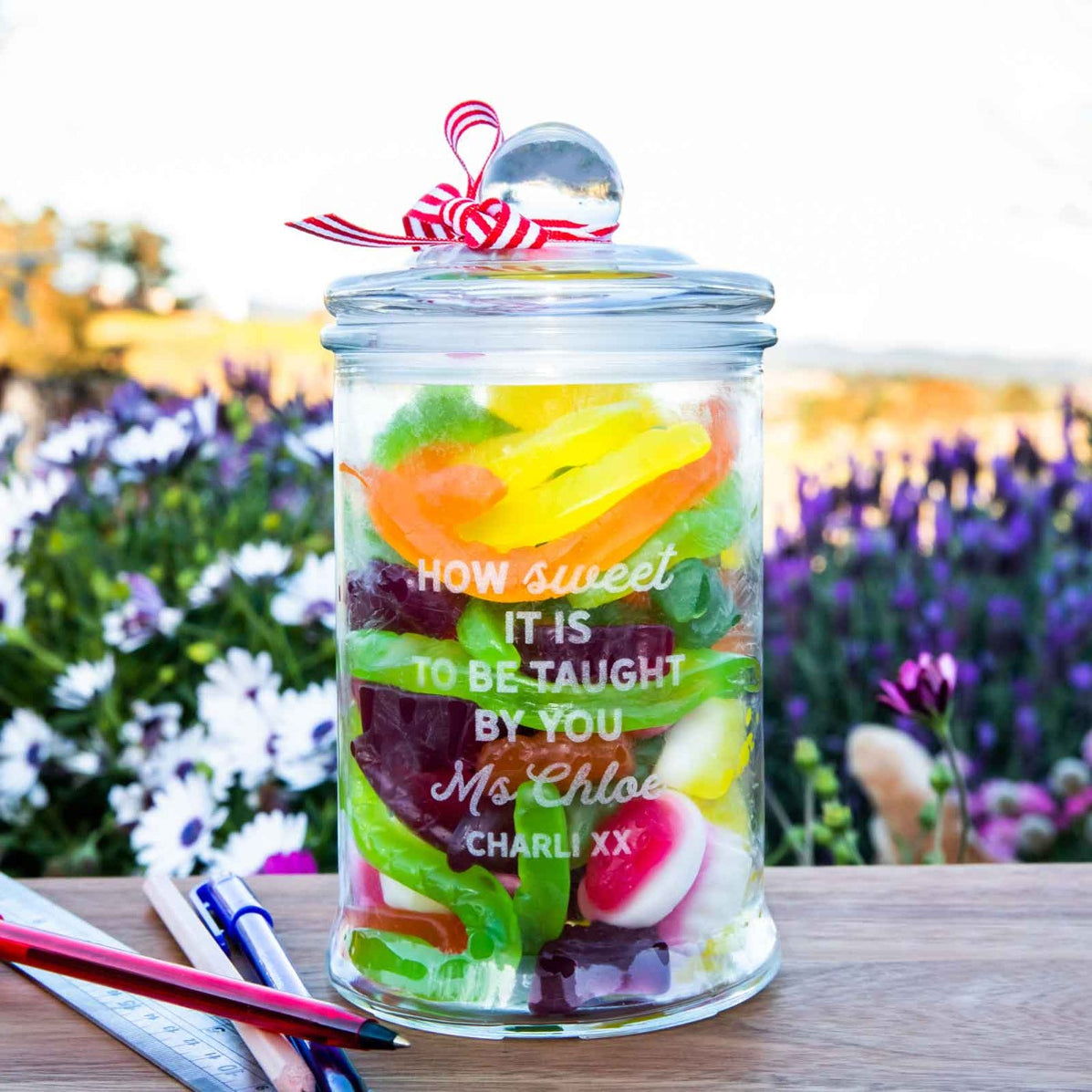 Engraved Teacher Glass Lolly Jar | Personalised Favours – Personalised ...