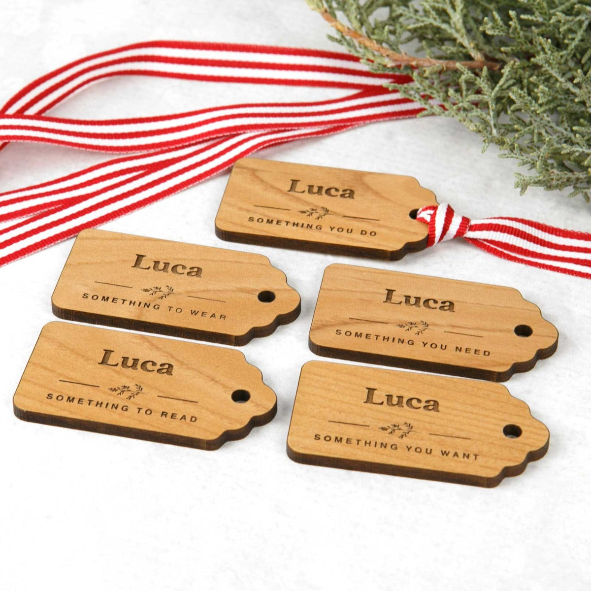 Engraved Wooden Christmas Gift Tag Set | Meaningful Family Gifting ...