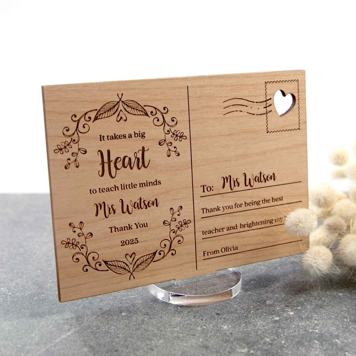 Teacher’s Wooden Postcard Present| Personalised Favours – Personalised ...