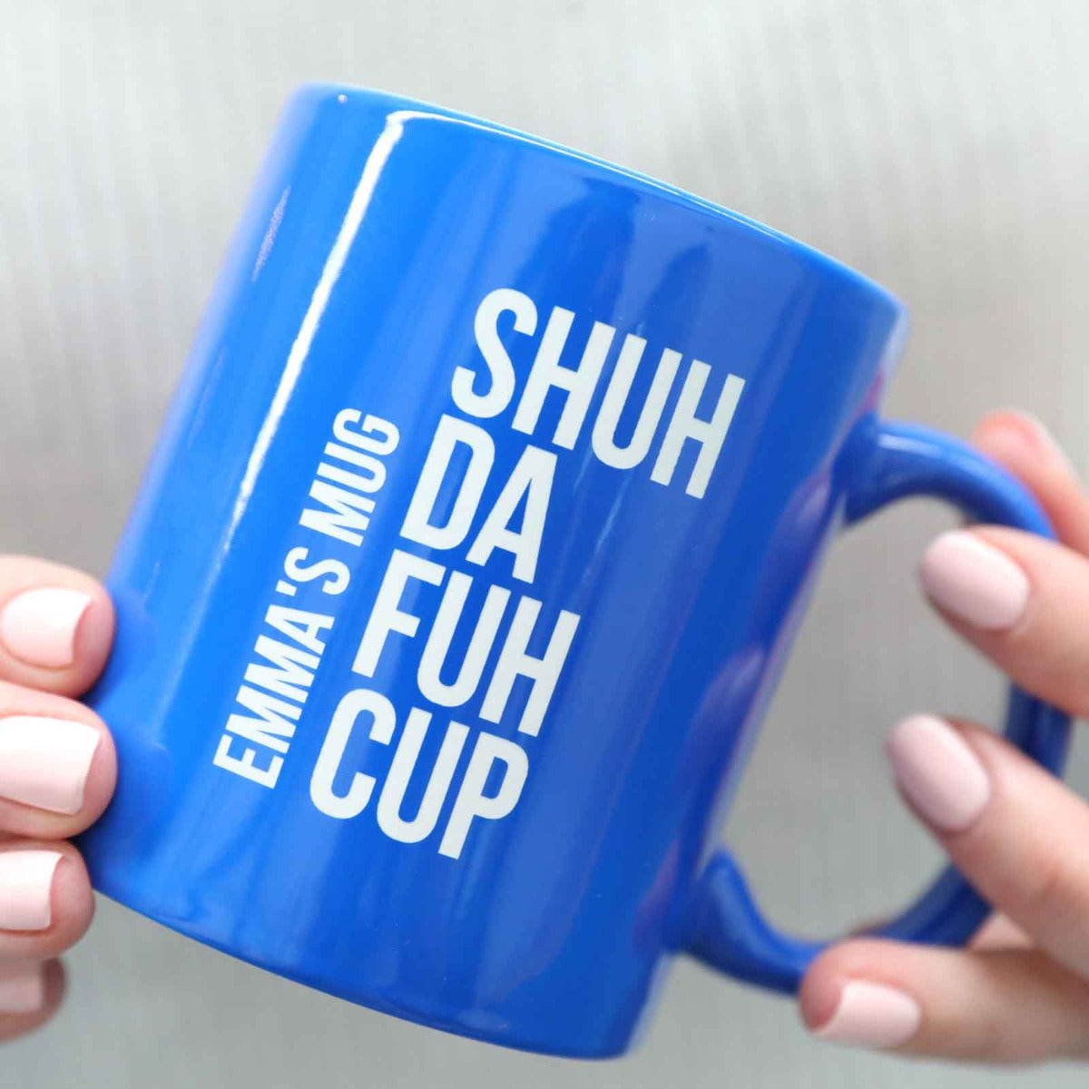 SHUH DA FUH CUP Engraved Royal Blue Coffee Mug | Personalised Favours ...