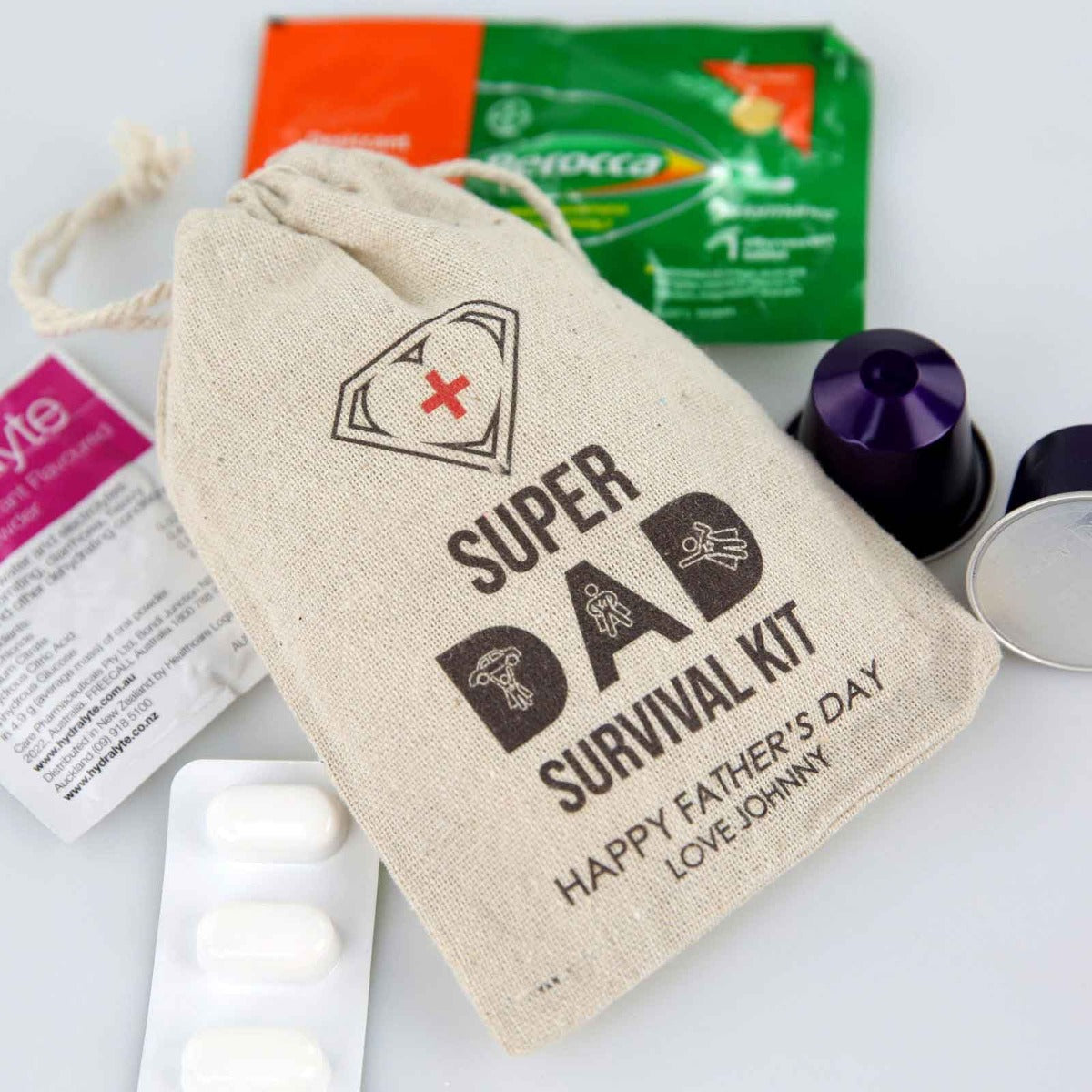 Printed Father’s Day Survival Kit Gift Bags | Personalised Favours ...