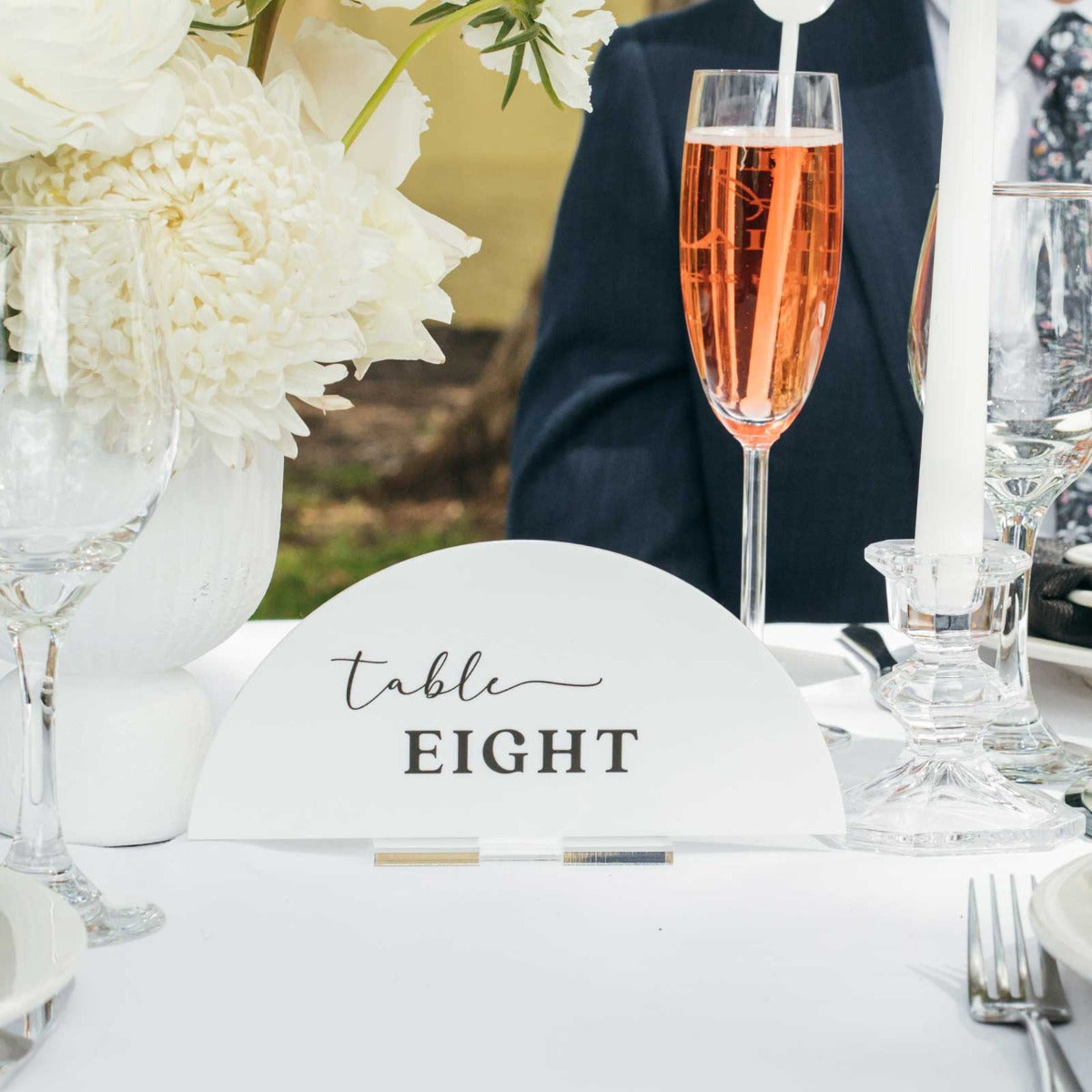 Wedding Printed White Acrylic Arch Table Number | Personalised Favours