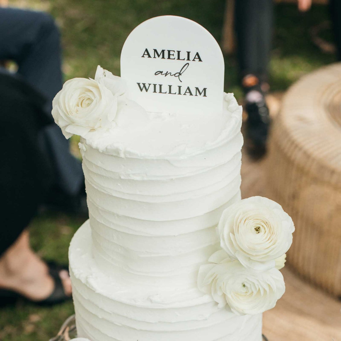 Printed White Acrylic Wedding Arch Cake Topper | Personalised Favours