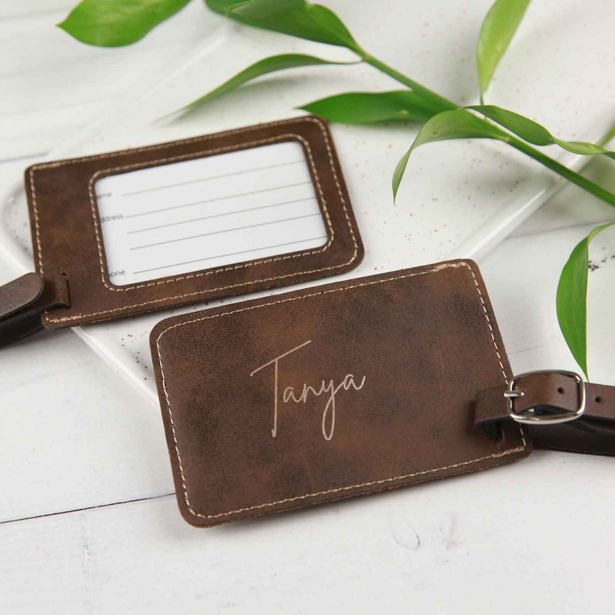 Engraved Birthday Leatherette Luggage Tag | Personalised Favours
