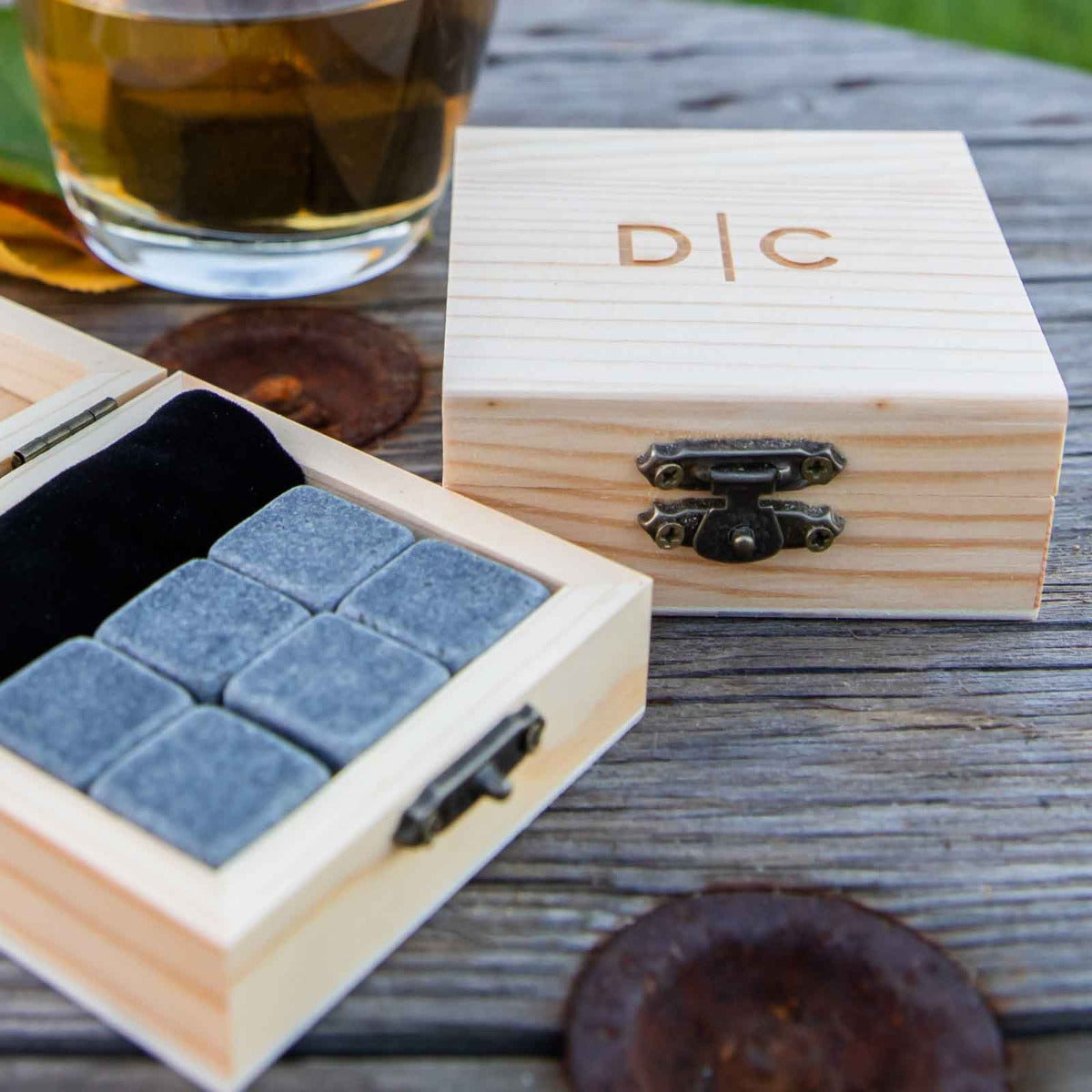 Engraved Wooden Whiskey Stone Box | Personalised Favours – Personalised ...